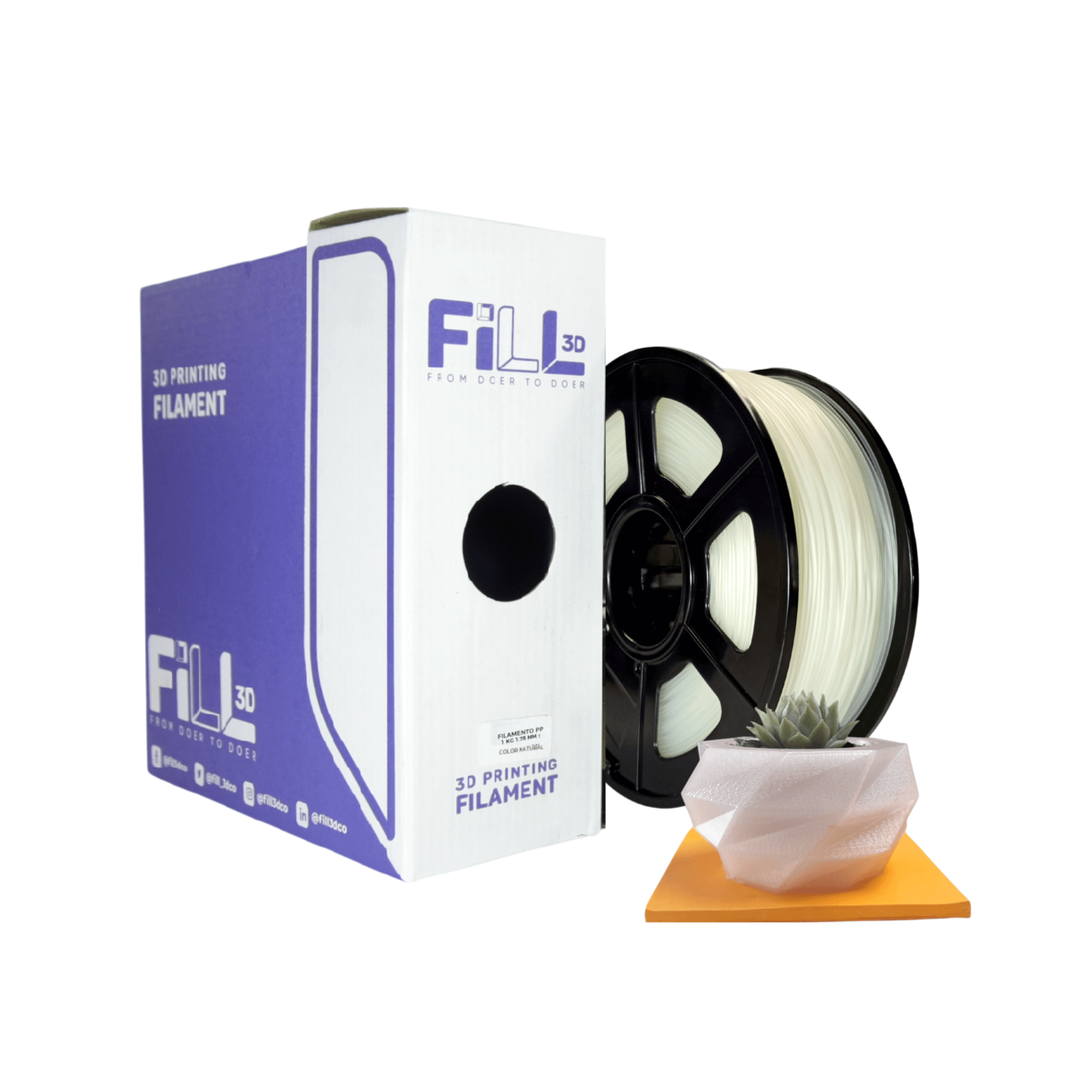 Filamento PP para impresión 3D • 1.75mm 1Kg - FiLL-3D Tienda de ...